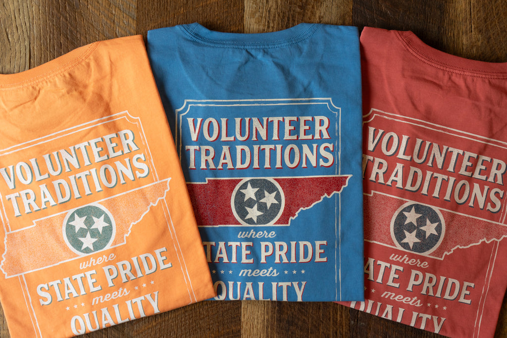 Classic Tennessee Outline Pocket Tee Shirts by Volunteer Traditions